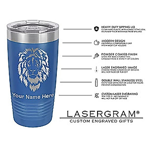 LaserGram 20oz Vacuum Insulated Tumbler Mug, Shar Pei, Personalized Engraving Included (Dark Blue)