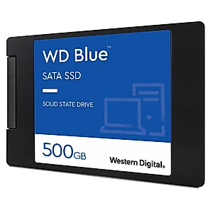 Western Digital 500GB WD Blue 3D NAND Internal PC SSD - SATA III 6 Gb/s, 2.5"/7mm, Up to 560 MB/s - WDS500G2B0A, Solid State Drive