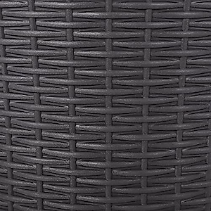 Christopher Knight Home Ishara Outdoor Faux Wicker Patio Table, Dark Gray