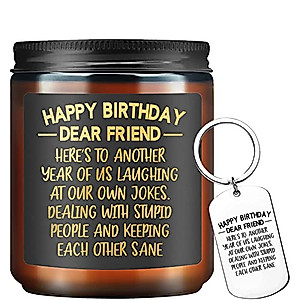 Maybeone Birthday Gifts for Best Friends - Happy Birthday Dear Friend - Lavender Scented Candle Gifts for Women Friend - Friendship Gifts for Her, Him, Besties, BFF, Soul Sister