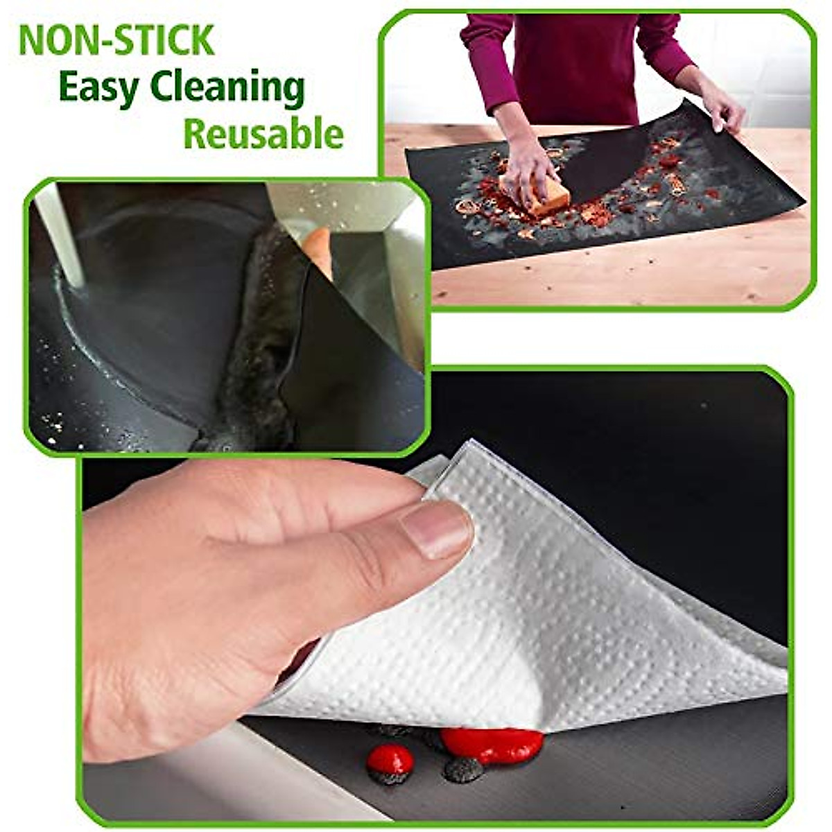 Grill Mat, 70" x 16" Grilling Mats for Outdoor Grill Nonstick, BBQ Silicone Grill Mat Accessories for Griddle, Cut to any Size, Resuable and Easy to Clean, Works On Charcoal Electric Gas Grill - Black