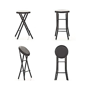 CoscoProducts COSCO 24" Vinyl Padded Folding Stool, Black, 4-Pack