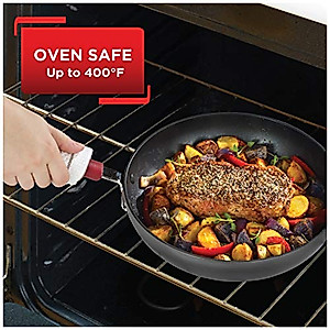 T-fal Ultimate Hard Anodized Nonstick Cookware Set 12 Piece, Oven Broiler Safe 600F, Kitchen Cooking Set w/ Fry Pans, Saucepans, Dutch Oven, Kitchen Utensils, Pots and Pans, Dishwasher Safe, Black