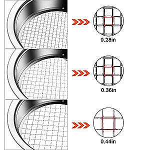 Rock Garden Sieve Soil Sifter - Stainless Stackable Gardening Sifting Screen Pan Soil Sand Sieve,Compost Sifter Contain 3 Sieve Mesh,Metal Dirt Strainer Dirt Trapping Beach Sand Gravel Sifter