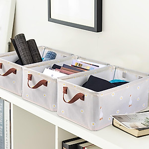 DAYARD Fabric Storage Bins with Metal Frame, Large Storage Baskets for Closet Organizing, Rectangle 1-Pack, Yellow Duck