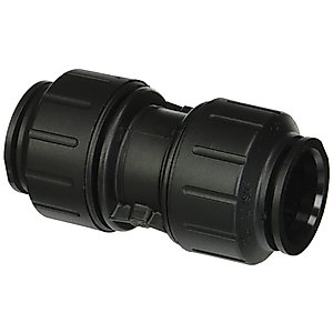 John Guest Speedfit 1 Inch CTS Union Coupler, Push to Connect Plastic Plumbing Fitting, Black, PEI0436E