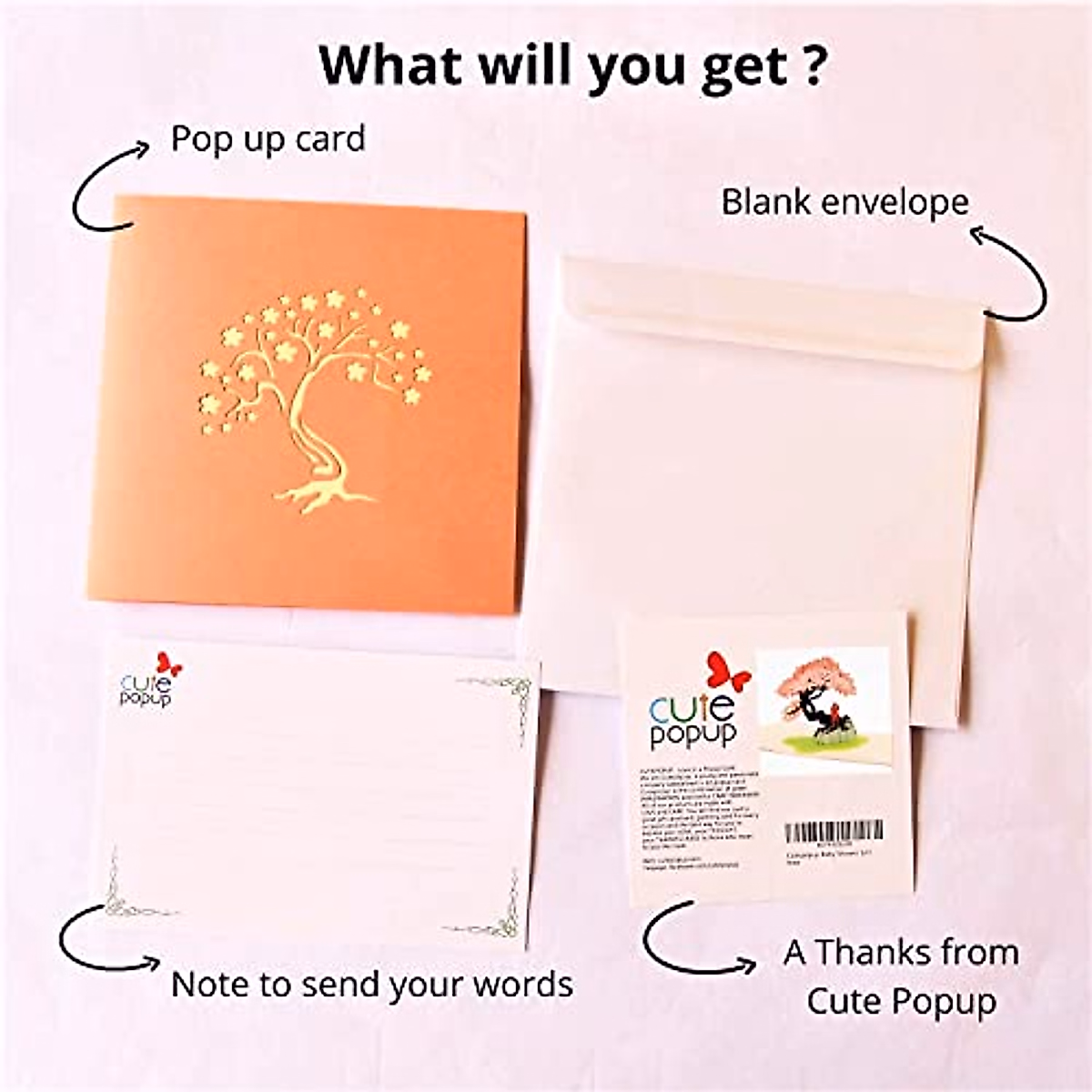 CUTE POPUP - Happy Anniversary Pop Up Card, Romantic Love Cherry Blossom Card, Valentines Day Pop Up Card Thinking of You for Couple, Wife, Girlfriend - Handmade Present on any Occasion 6'' x 6''