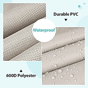 MR. COVER Outdoor Chaise Lounge Covers Waterproof for 77-80 Inch Patio Lounge Chairs, Sturdy 600D Polyester & Double-Stitched Seams, Beige