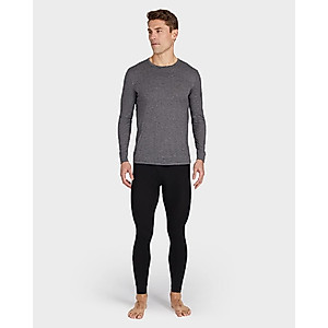32 DEGREES Men's 2-Pack Performance Lightweight Thermal Baselayer Crewneck Long Sleeve Shirt Top | Moisture Wicking | Anti Odor, WHITE/CHARCOAL HEATHER, X-Large