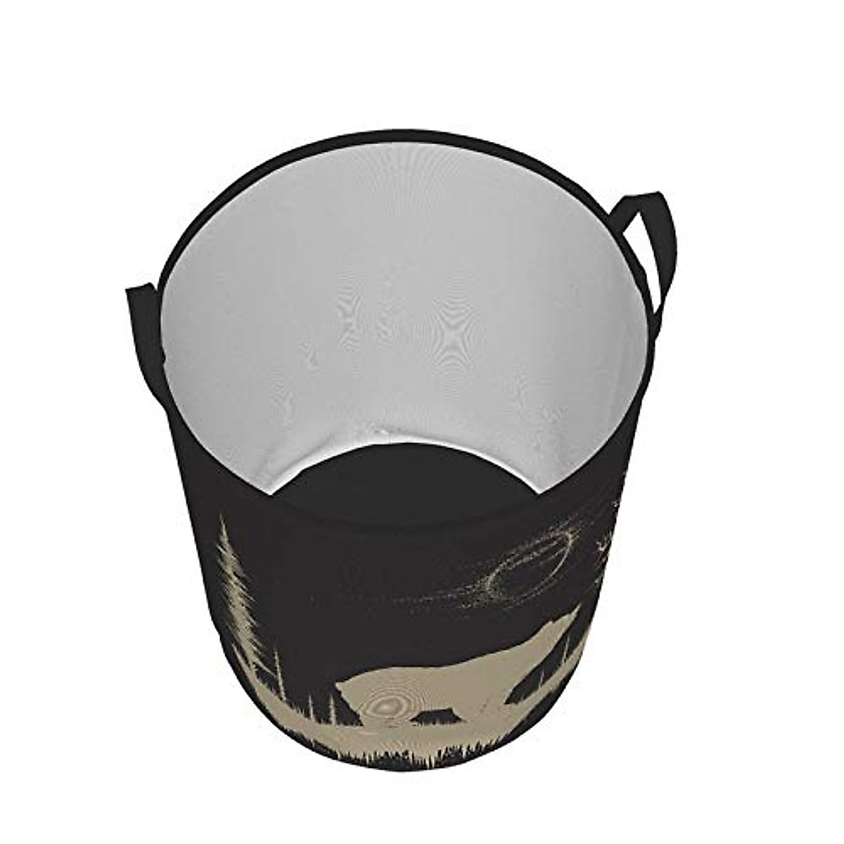 KiuLoam Vintage Bear Animal Laundry Baskets, Bedroom Hamper Collapsible Waterproof Oxford Fabric with Handle Foldable Cloth Washing Bin Tote Bag (16.5 Inches)