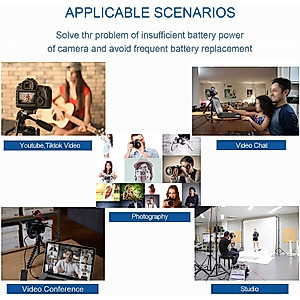 HY1C ACK-E6 AC Power Adapter LP-E6/LPE6N/LPE6NH Dummy Battery Kit for Canon EOS R, R5, R6, R7, 5D Mark III IV, 6D, 7D, R6 5D 6D 7D Mark II, 90D 80D 70D Cameras.