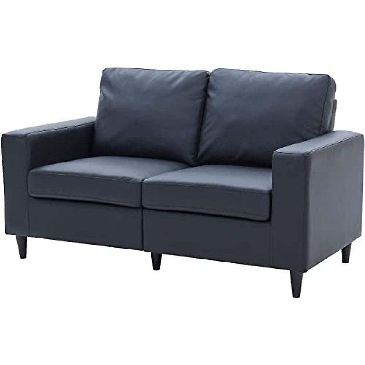 DNYN Convertible Sleeper Futon Sofa with 2 Pillows, Velvet Tufted Couch w/Metal Legs and Adjustable Backrest, for Apartment Office Small Space Living Room Furniture, Black