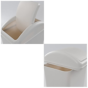 Obstnny 14L Slim Plastic Trash Can for Narrow Spaces at Home or Office, Kitchen, R