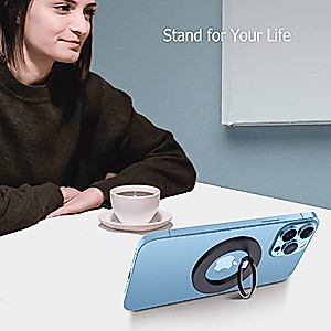 Magnetic Phone Ring Holder for MagSafe, CreaDream Magnetic Finger Phone Ring Grip Stand, Adjustable Kickstand, Compatible with iPhone 15 14 13 12, Pro, Pro Max, Plus, Mini, Black