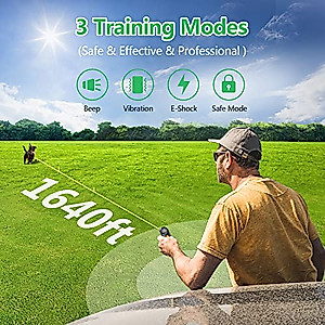 Dog Shock Collar,IPX7 Waterproof Dog Training Collar with 3Safe Training Modes,Beep,Vibration and Adjustable 0-16 Shock Levels,PORUIS Rechargeable Dog E-Collar for 8-120lb Dogs with 1640ft Remote