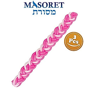 Masoret Pink HAVDALAH Candle: 1 11.8-Inch Braided Multi-Wick Paraffin Candle for Jewish Ceremonies and End of Shabbat