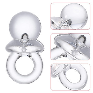 Exceart 50pcs Mini Acrylic Baby Pacifiers Clear Table Scatter Confetti Decorations for Boys and Girls Baby Shower Party Favor Decoration