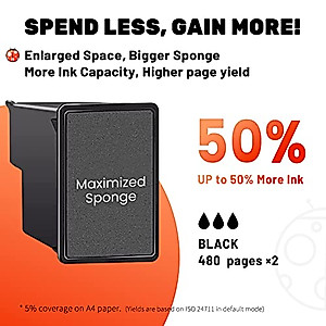 COCCINK 21XL Ink Cartridge Replacement for HP Ink 21 XL for Deskjet F4180 F2210 D1560 D1530 D1420 D1520 3915 3930 PSC 1410 Officejet 4315 J3680 Printer (2 Black) High Yield