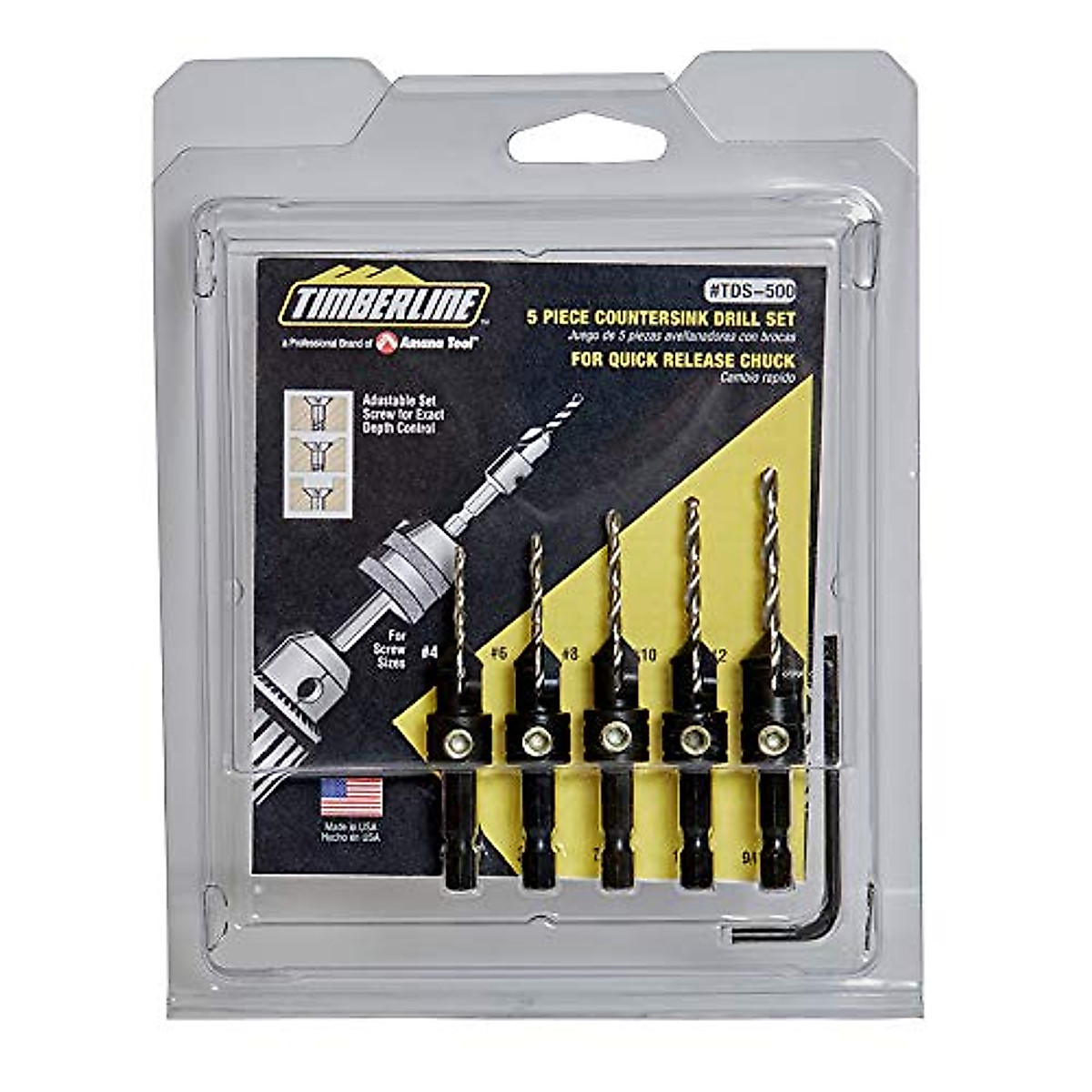 Timberline - 5Piece Countersink Drill Set (TDS-500)