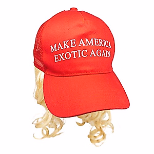 Joe Exotic Costume Make America Exotic Again Blonde Mullet Hat and Wig for Men and Women | One Size Fits Most Adjustable Cap for Tiger Fans