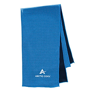 Arctic Cool Instant Cooling Towel Performance Tech Breathable Moisture Wicking Easy to Clean, Polar Blue/Cool Black