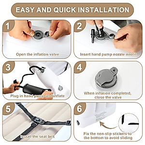 Athradies Inflatable Airplane Bed for Toddler, Baby Airplane Travel Bed, Kids Bed Airplane with Tag Security Blanket, Hand Pump, Seat Belt and Carry Bag