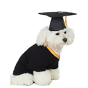 Impoosy Dog Graduation Shirts with Pet Graduation Hats with Yellow Tassel Puppy Graduation Costumes for Dogs Cats Holiday Costume Accessory (L)