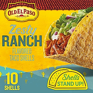 Old El Paso Stand ‘N Stuff Taco Shells, Zesty Ranch Flavored, Gluten Free Crunchy Corn Taco Shells, 10 Count, 5.4 oz (Pack of 6)