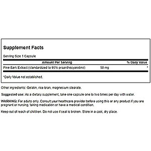 Swanson Pine Bark Extract 50 Milligrams 100 Capsules (3 Pack)