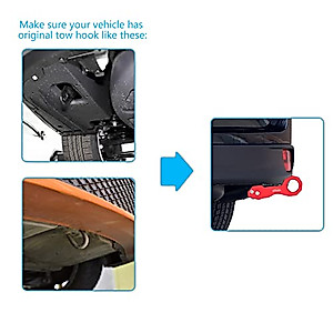 WHEEL CONNECT Rear Tow Hook, Aluminum Alloy Towing Hook, Made of Solid Aluminium, Anodized Red Finish