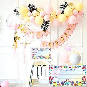 wootile 100 Pack Candy Guessing Game Cards Guess How Many Kisses Game 2 x 3.5 Inch Guess How Many Gender Games Tickets for Party Bridal Shower Birthday Party Games for Guests