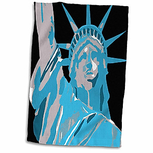 3D Rose Andy Warhol Inspired Statue of Liberty Hand Towel, 15" x 22"