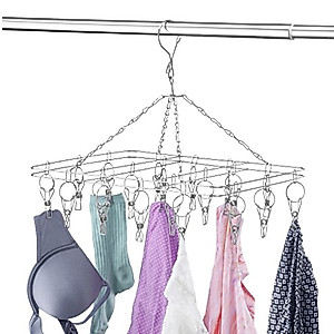 Whitmor Stainless Steel Clip & Drip Hanger with 20 Clips