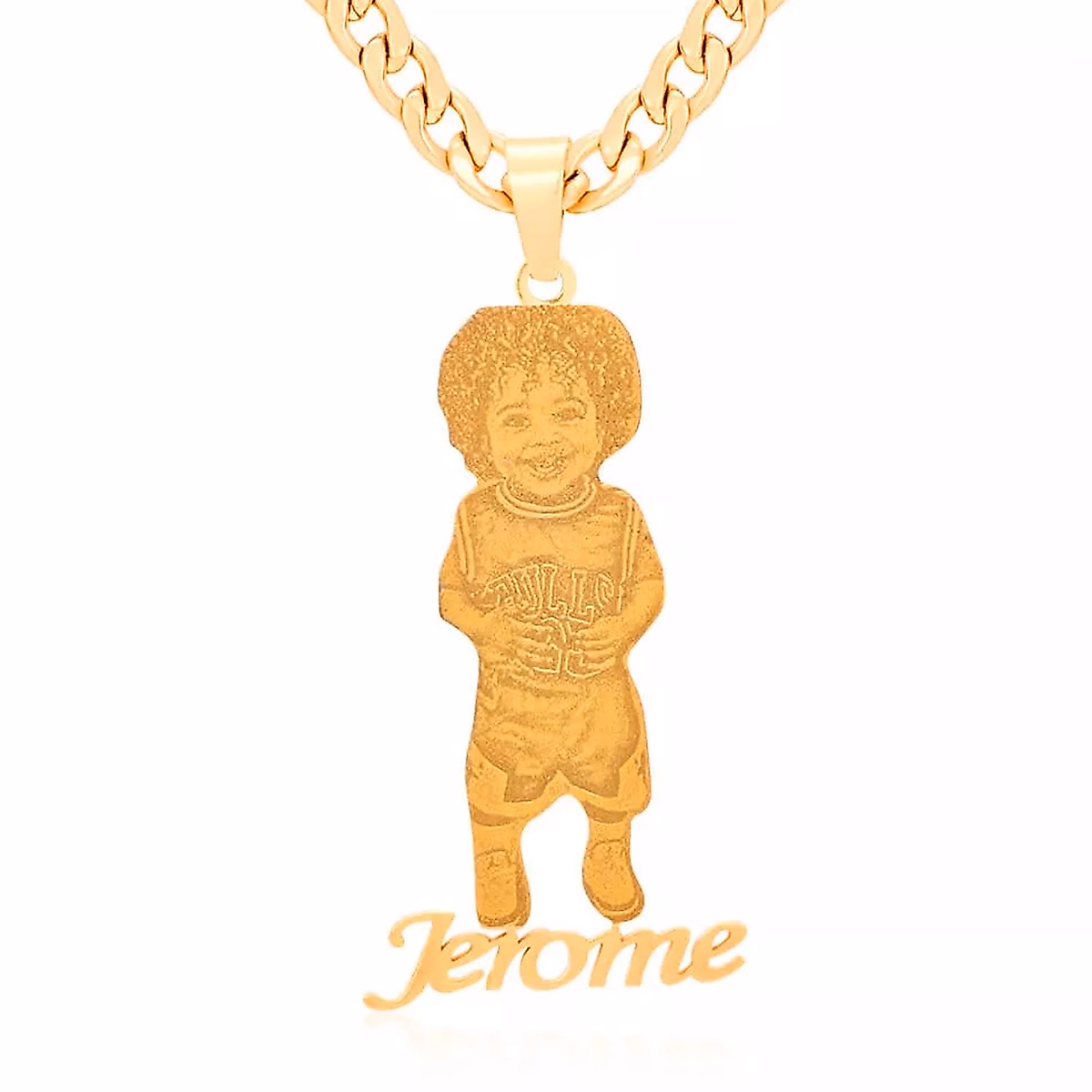 Gemiac Custom Photo Name Necklace Personalized Picture Necklace Gold Plated Nameplate Necklace Initial Custom Jewelry Birthday Gift for Women