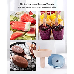 3 Pack Drip Free Silicone Popsicle Holders with Straw, AODISTUCE Popsicle Holders for Kids No Drip, Mess Free Frozen Treats Holder Ice Pop Holder Popsicle Holder for Toddlers Kids Baby, with 2 Slots