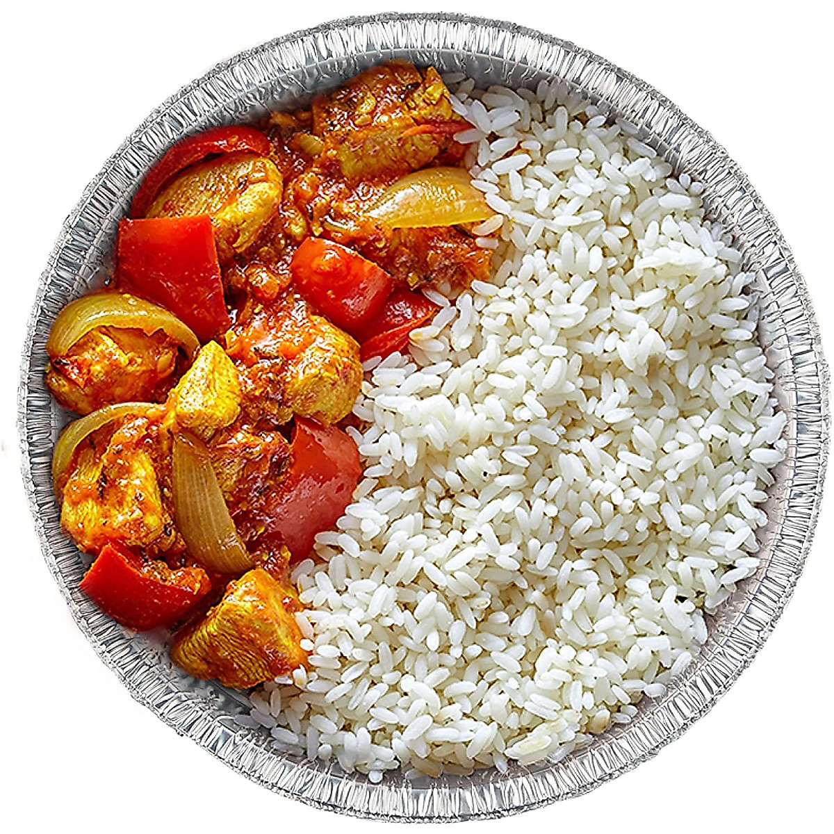 Mr. Miracle Pack of 50 Disposable Aluminum Foil Pans –7 Inch Circular Aluminum Pans, Ideal for Baking, Storing, Heating, Serving, BBQ - Round Foil Pans