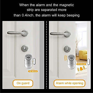 Door Window Alarm Sensors 4 Pack New Version with Two Volume Levels NOOPEL Burglar Intruder Entry Sensor Alert for Home Security with Batteries Included