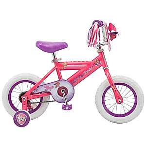 Nickelodeon Paw Patrol Kids Bike, For Boys and Girls Ages 2 to 4 Year Old or 28 to 38 Inch Tall, Paw Patrol Skye on a Pink Steel Frame and Chain Guard, Includes Training Wheels, 12-Inch Wheels