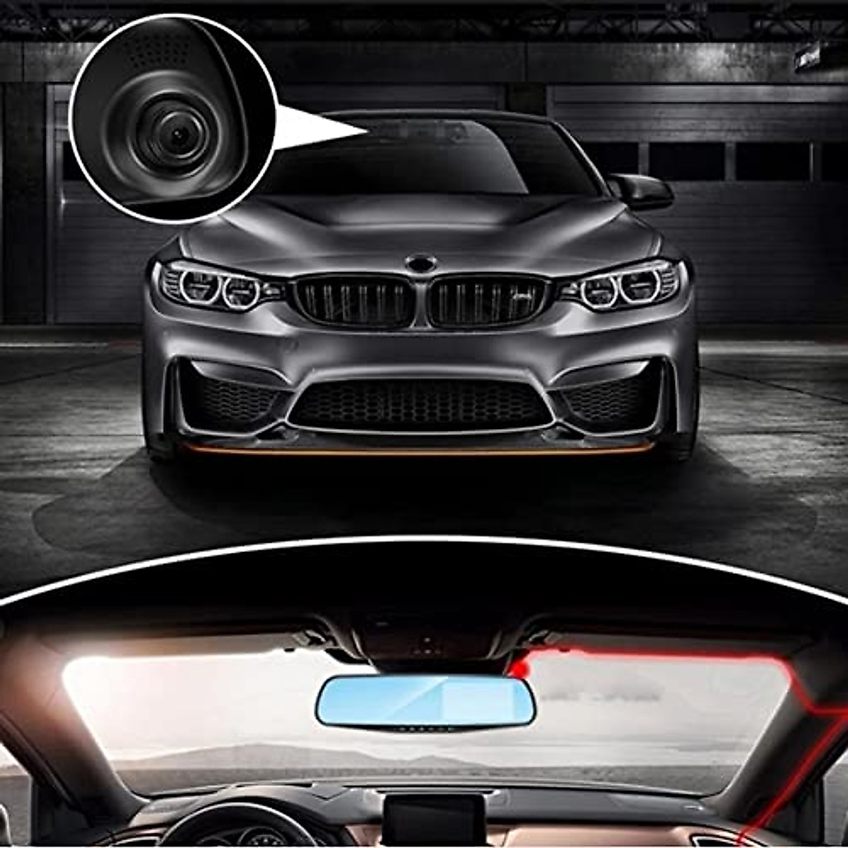 Besuso 4.3 Inch Car DVR Rearview Mirror Driving Video Recorder Lens Dash Camera 1080P IPS Front and Rear Camera Dash Cam