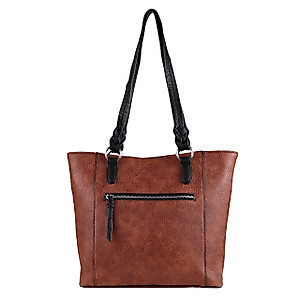 Lady Conceal Locking Concealed Carry of Handgun Grace Tote with Gun Holster (Mahogany)