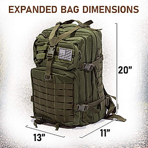 Bug Out Bag Backpack - 50L Tactical Backpack - Great for Survival Essentials (Tan)