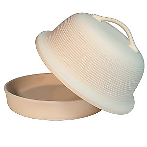 Sassafras Superstone Stoneware La Cloche Bread Baker, Unglazed, Bakes an Artisan Bread with Crusty Crust and a Light Crumb