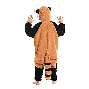 ATOZ Onesie for Kids, Animal Pajamas Halloween Cosplay Costume for Girls Boys, Raccoon 2-3T