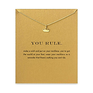 Hundred River Friendship Crown Necklace Gift Necklace with Message Card(crown)