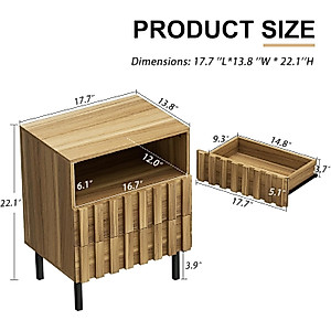 UEV 9 Drawer Dresser and Nightstand Set of 2 for Bedroom,Mid Century Modern Style Set, Two Drawers Night Stand Set of 2 & 9 Drawer Dresser Combo 3 Pieces