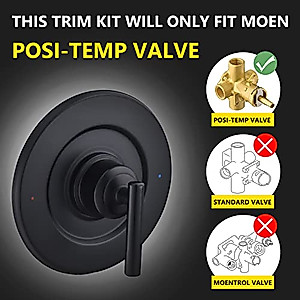 Replacement for Moen T2901BL Gibson Posi-Temp Valve Trim Kit, Matte Black