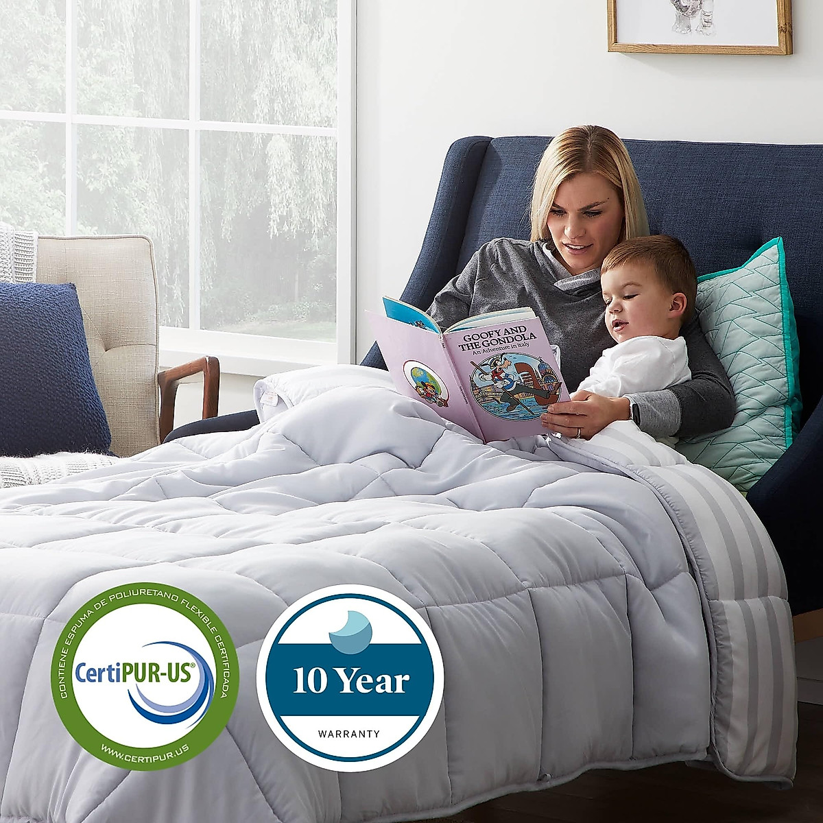 Lucid 5 Inch Firm Gel Memory Foam Mattress Twin— Gel Infusion—Hypoallergenic Bamboo Charcoal—Breathable Cover