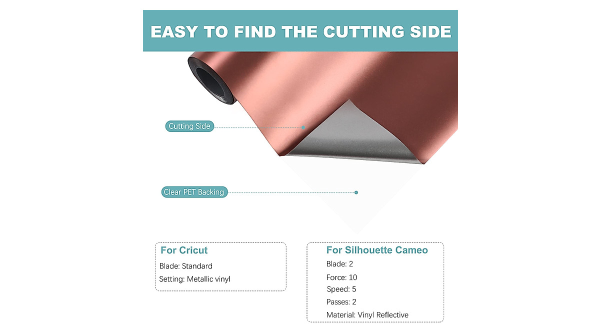 HTVRONT Rose Gold Metallic Vinyl - Easy Crafting