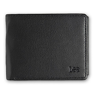 Lee Men’s Bifold Extra Capacity Traveler Wallet Casual Everyday Minimalist Cash and Card Holder with Flip ID Window (Black)