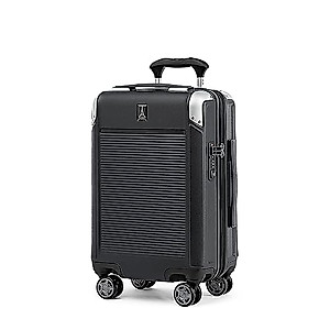 Travelpro Platinum Elite Hardside Expandable Spinner Wheel Luggage TSA Lock Hard Shell Polycarbonate Suitcase, Shadow Black, Compact Carry on 20-Inch